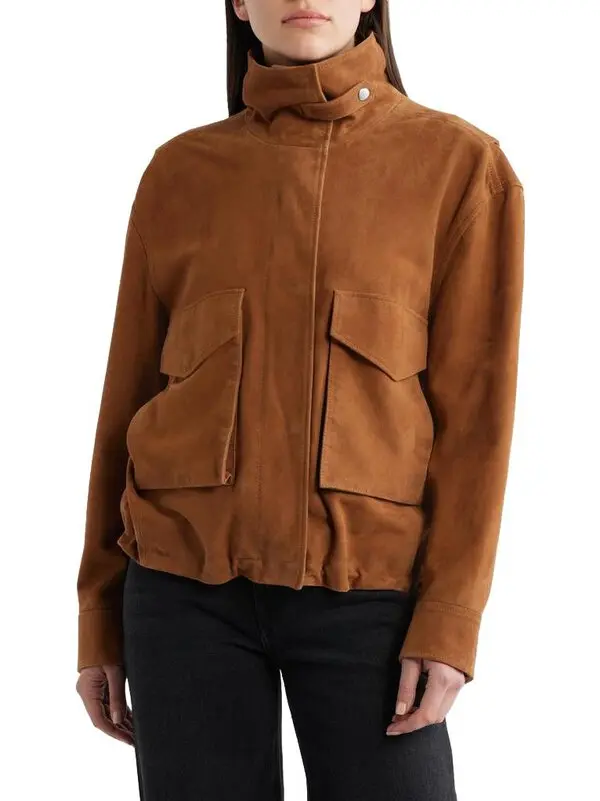 Bernardo Suede Bubble Jacket - Cognac