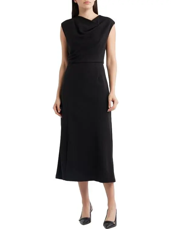 Julia Jordan Cowl Neck Sleeveless Midi Dress - Black