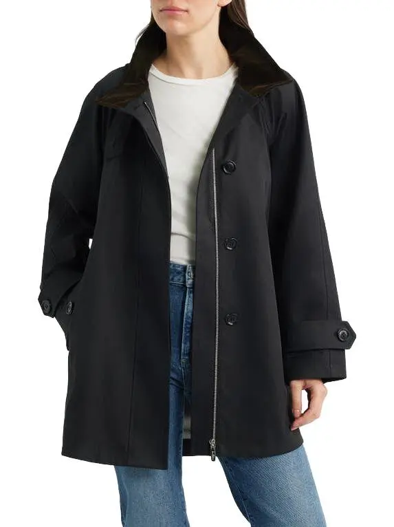 Sam Edelman Swing Jacket With Attached Hood - Black