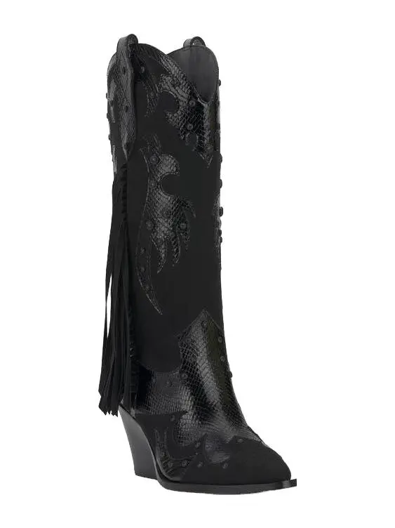 Jessica Simpson Piarin Pointed Toe Western Boot - Black