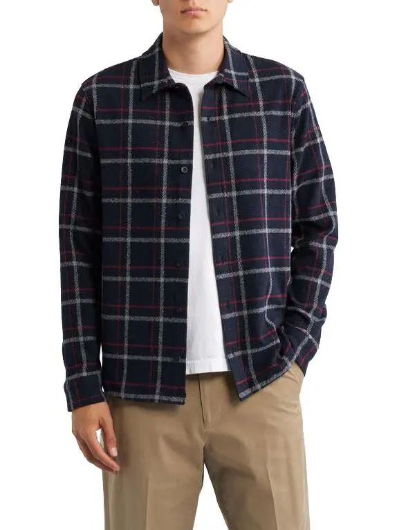 Vince Continental Plaid Flannel Button-up Shirt - Black Combo