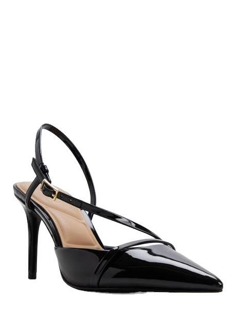 Aldo Slingback Pointed Toe Pumps With Asymmetric Straps - Black