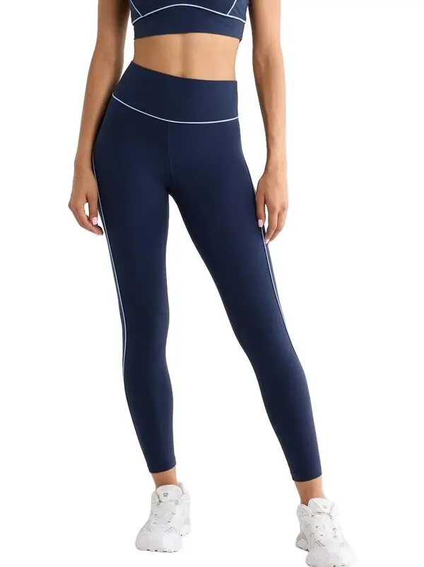 Zella Studio Luxe High Waist 7/8 Piped Leggings - Navy Sapphire