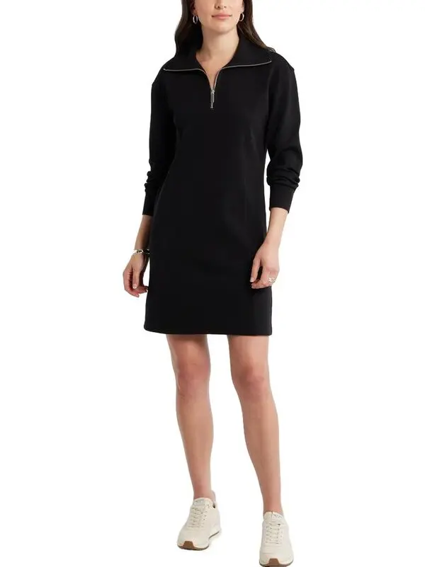 Caslon Long Sleeve Knit Travel Dress - Black