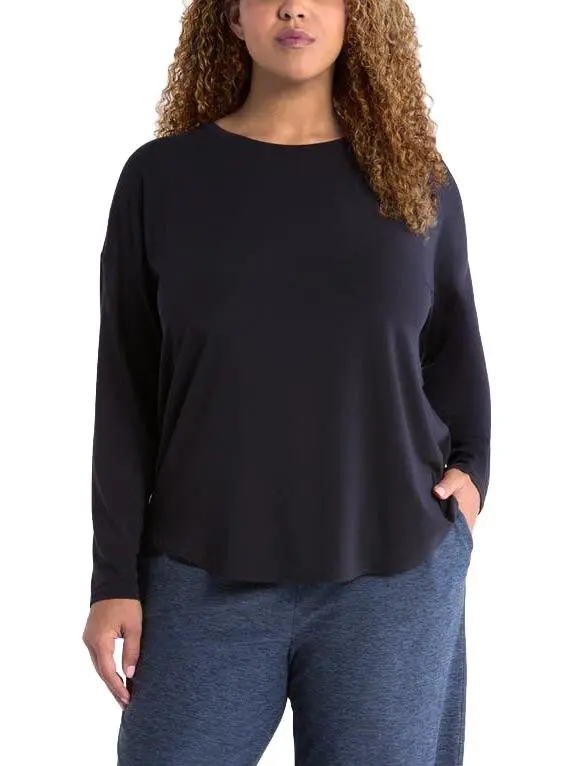 Zella Breathe Long Sleeve Performance T-shirt - Black