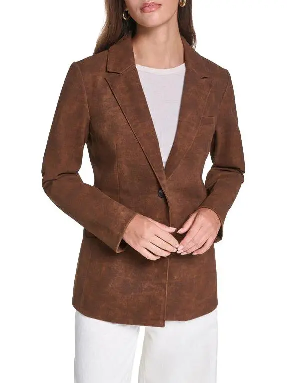 LEVI'S Faux Leather Blazer - Brown