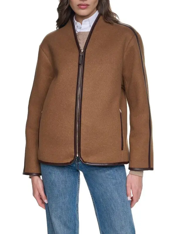 Cole Haan Faux Shearling Coat - Cognac