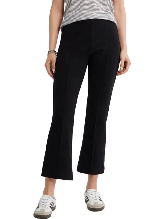 Caslon Stretch Cotton Kick Flare Pants - Black