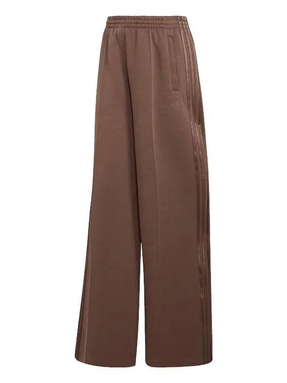 ADIDAS ORIGINALS Cotton Blend Scuba Knit Wide Leg Track Pants - Earth Strata
