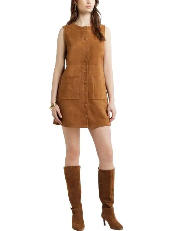Treasure & Bond Suede Sheath Dress - Tan