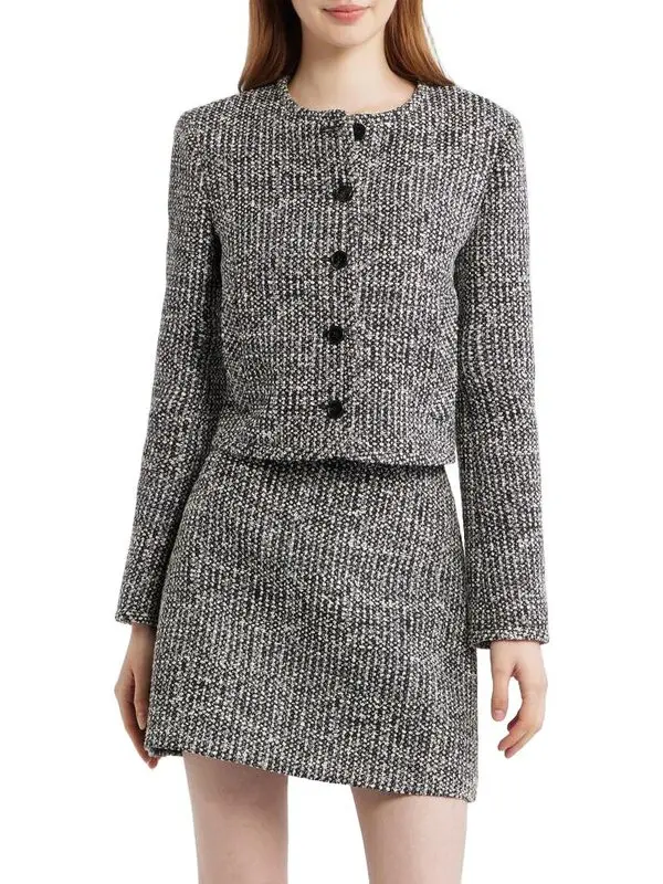Theory Tweed Cardigan - Black Multi
