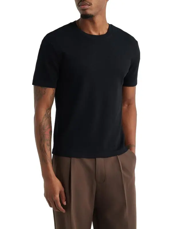 OPEN EDIT Shrunken Stretch Cotton T-shirt - Black