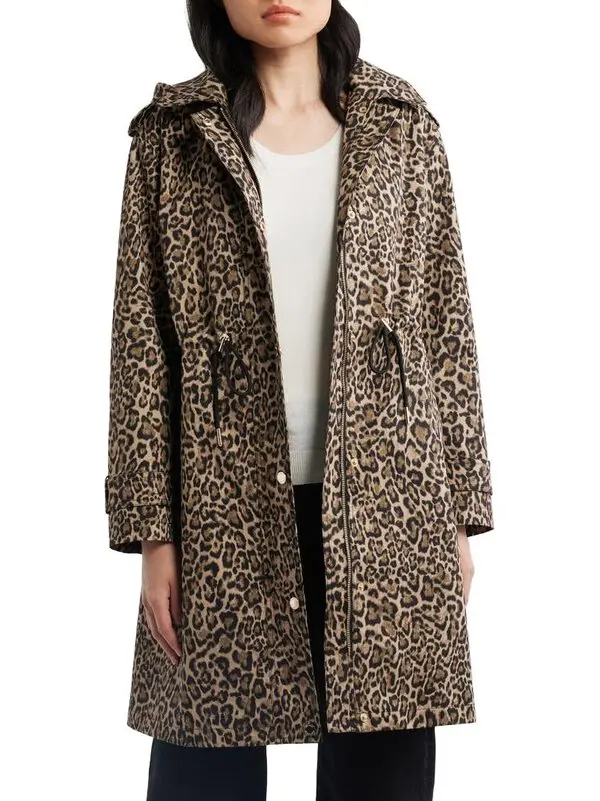 Michael Kors Hooded Trench Coat - Cheetah