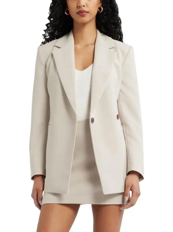OPEN EDIT The Icon Double Breasted Blazer - Grey Feather