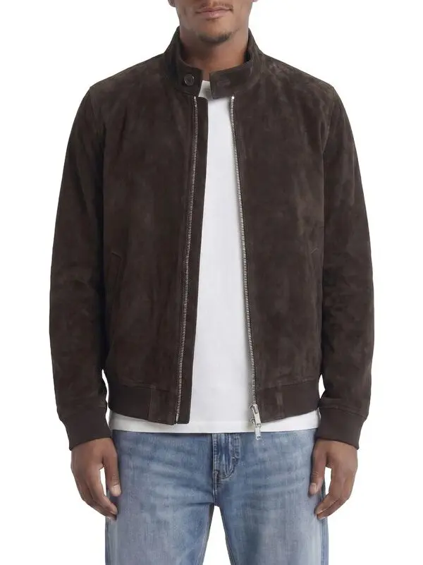 Bagatelle Genuine Suede Harrington Jacket - Chocolate