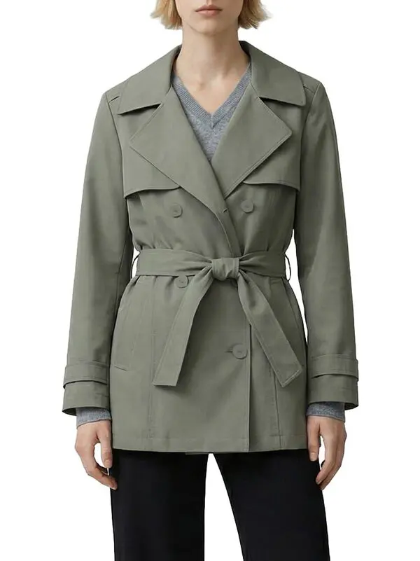 NOIZE Amina Water Repellent Tie Waist Coat - Sage