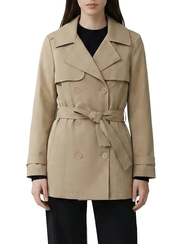 NOIZE Amina Water Repellent Tie Waist Coat - Sand