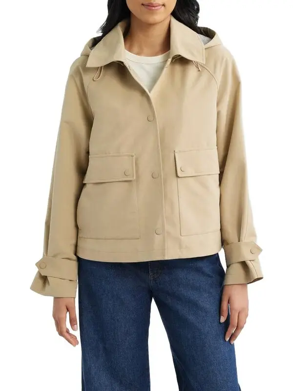 Bernardo Hooded Raincoat - Khaki