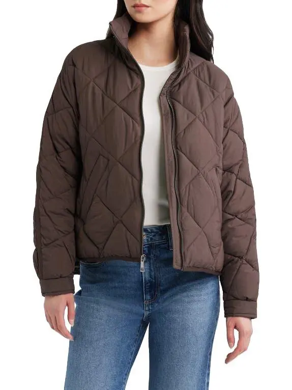 Bcbgmaxazria Quilted Diamond Jacket - Chocolate