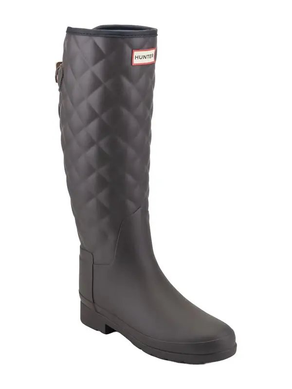 Hunter Refined Quilted Tall Rain Boots - Brown