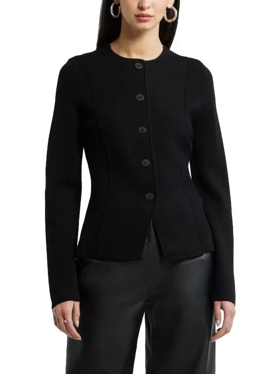 Nordstrom Merino Wool Sweater Jacket - Black