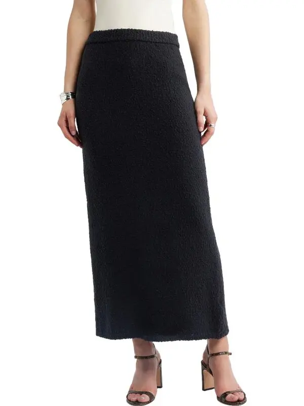 Nordstrom Bouclé Sweater Maxi Skirt - Black
