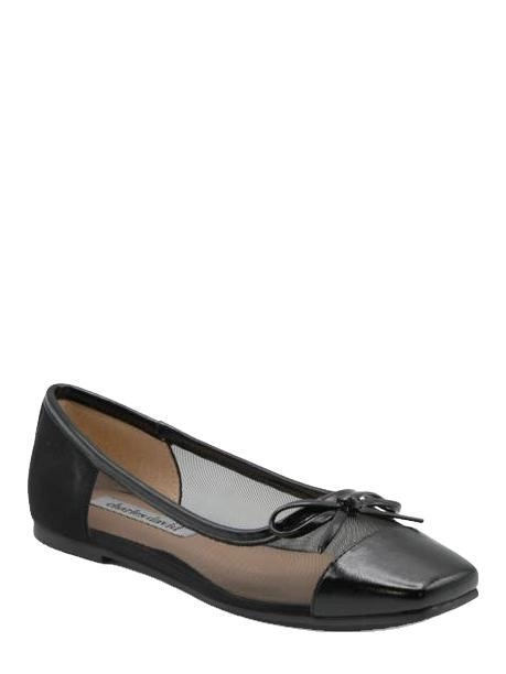 CHARLES DAVID Simply Cap Toe Ballet Flat - Black