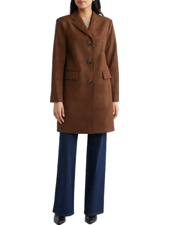 Sam Edelman Faux Leather Coat - Chestnut