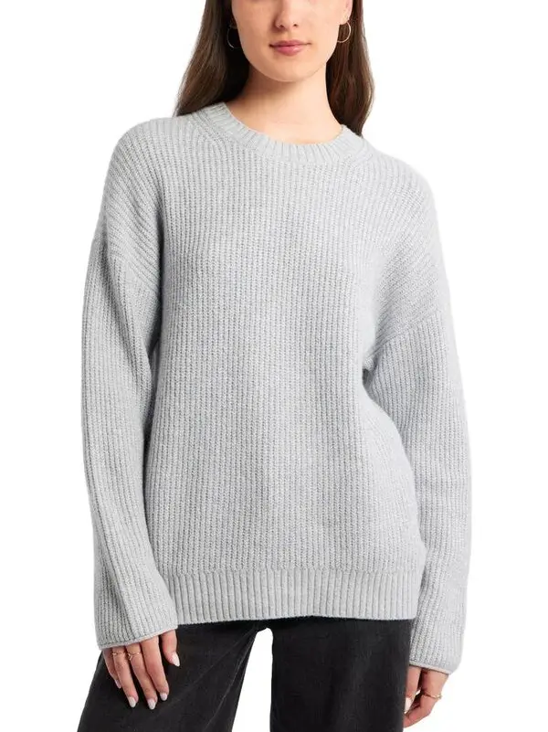 Bp. Oversized Crewneck Sweater - Grey Soft Heather