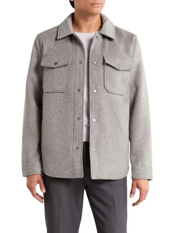Nordstrom Wool Blend Shirt Jacket - Grey Heather