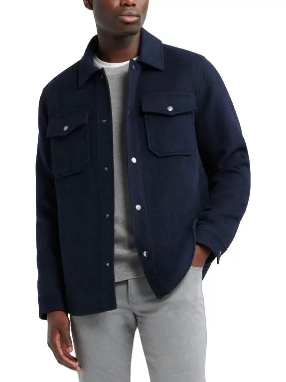 Nordstrom Wool Blend Shirt Jacket - Navy Sapphire