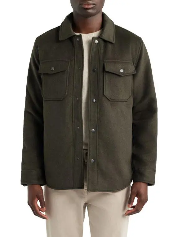 Nordstrom Wool Blend Shirt Jacket - Olive Night
