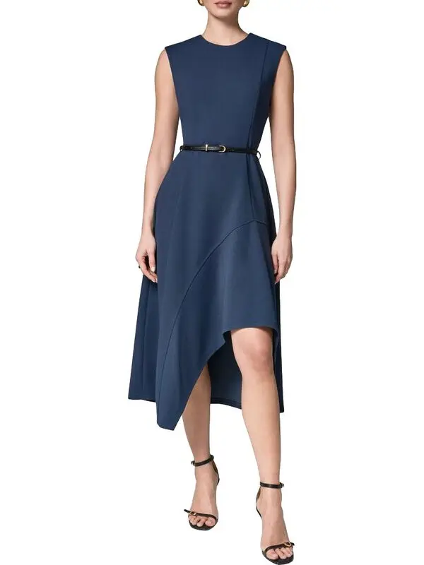 Donna Karan New York Belted Stretch Dress - Night Sky