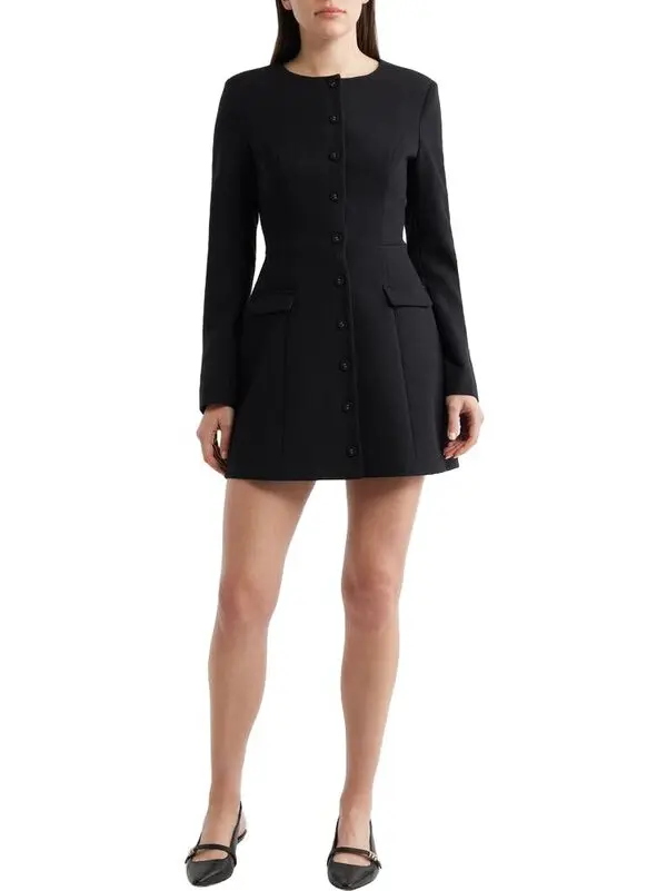 EVER NEW Shelby Long Sleeve Blazer Minidress - Black