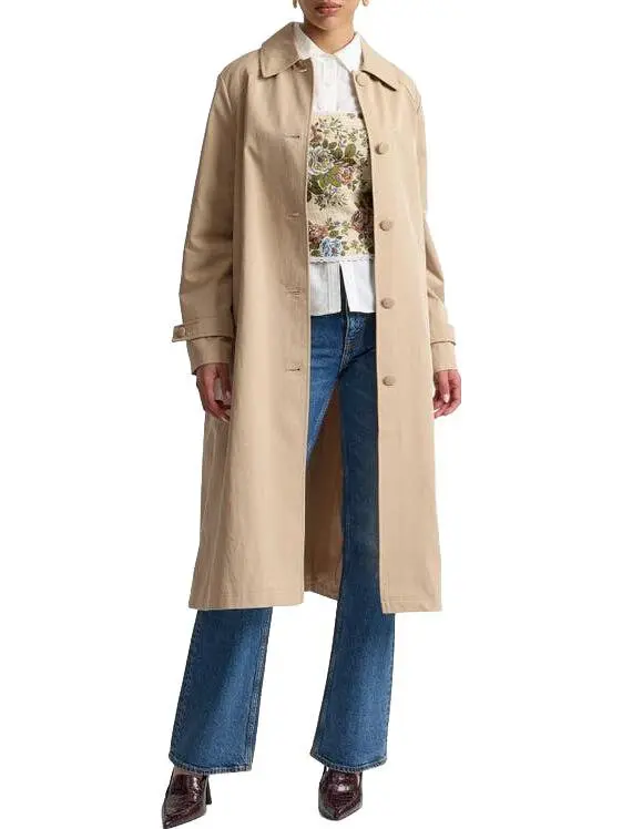 Avec Les Filles Oversized Cotton Blend Trench Coat - Birch