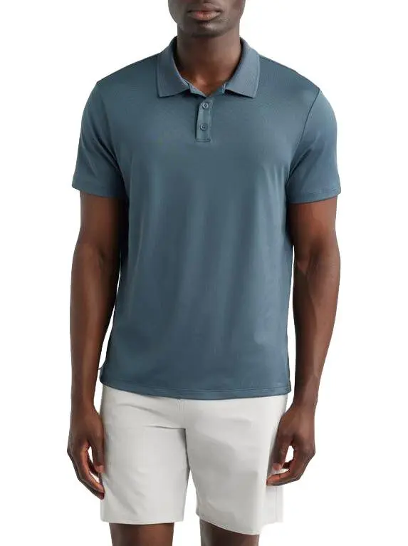 Zella Textured Golf Polo - Blue Slate