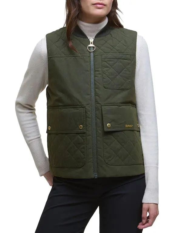 Barbour Theodora Quilted Vest - Olive