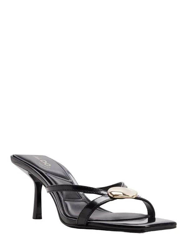 Aldo Berylyn Slide Sandal With Gold-tone Hardware - Black