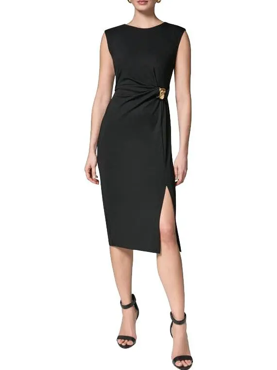 Donna Karan New York Sleeveless Sheath Dress With Clasp Detail - Black