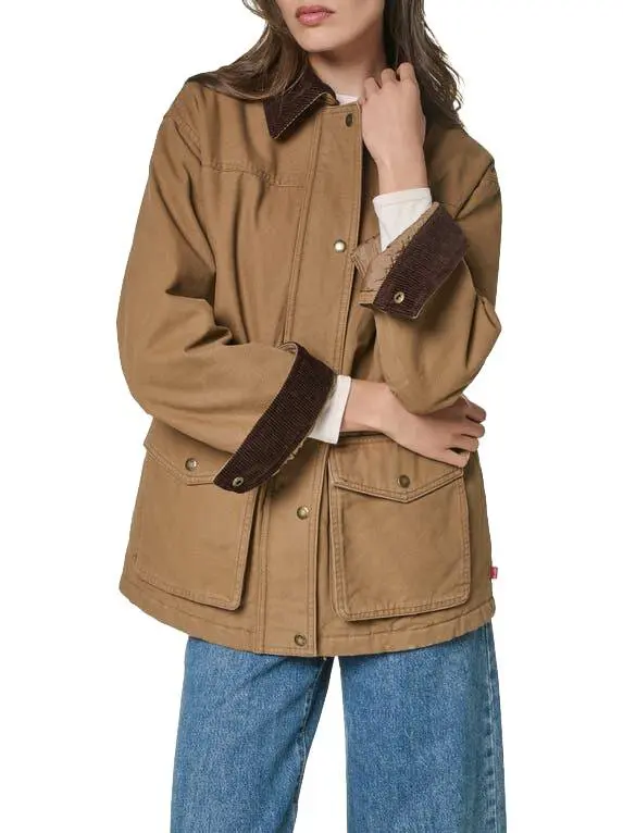 LEVI'S Corduroy Collar Military Utility Jacket - Brown