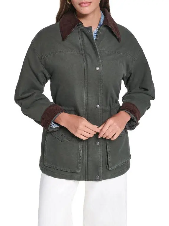 LEVI'S Corduroy Collar Military Utility Jacket - Dark Olive