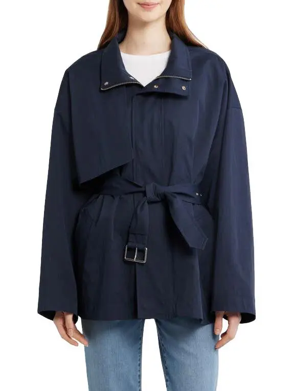 FRAME Short Field Trench Jacket - Navy
