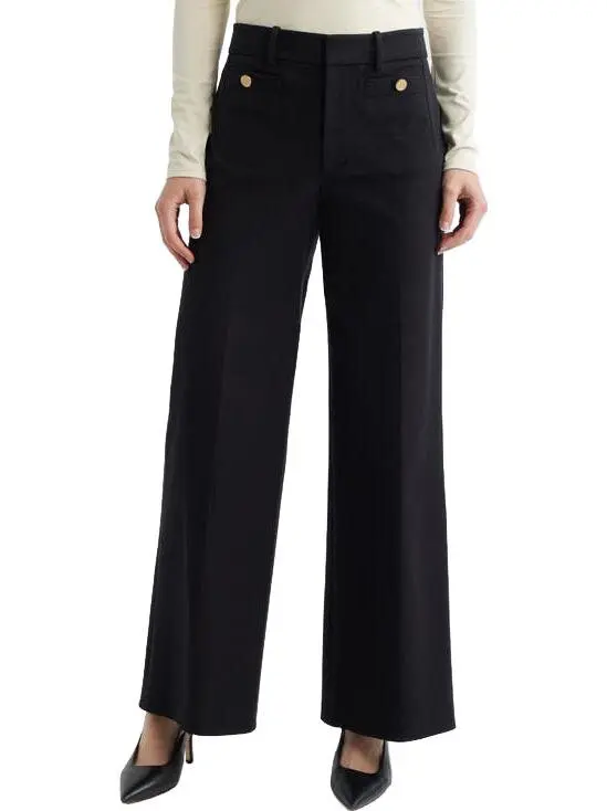 FRAME High Waist Pocket Trousers - Black