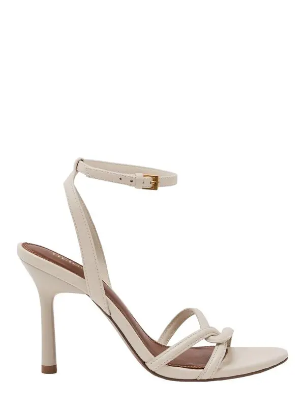 REISS Annabelle Suede Ankle Strap Stiletto Sandals - White