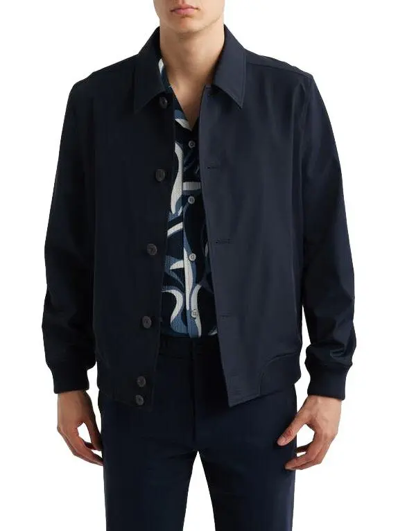 REISS Bobby Bomber Jacket - Navy