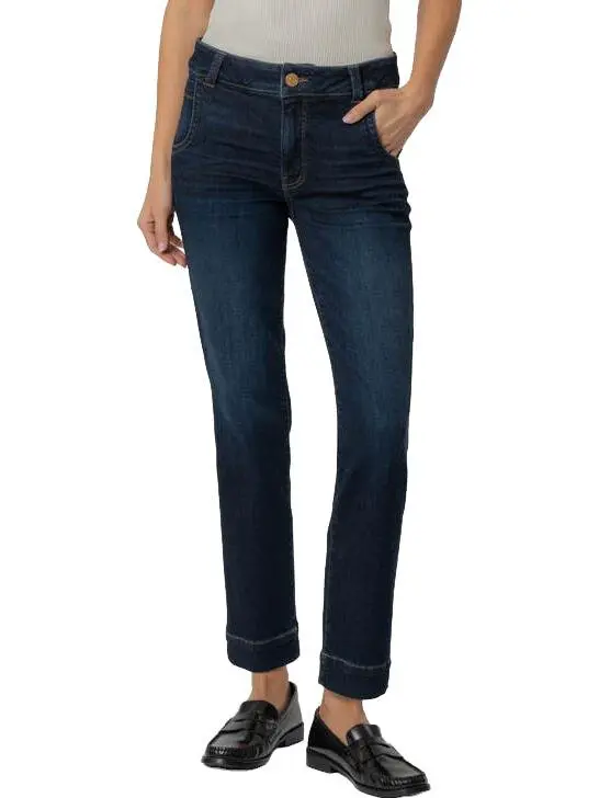 Kut From The Kloth Reese High Rise Ankle Slim Straight Leg Jeans - Mentor