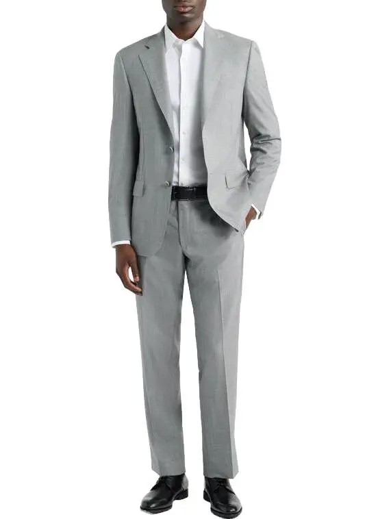 HERITAGE GOLD Mélange Zegna Wool Suit - Light Grey