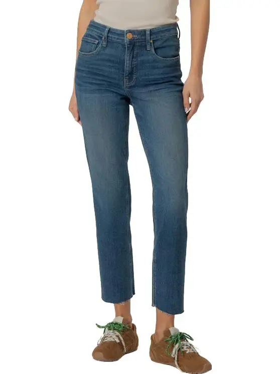 Kut From The Kloth Rachael High Waist Raw Hem Crop Mom Jeans - Grant
