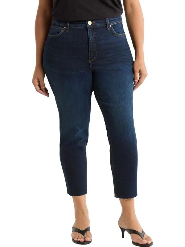Kut From The Kloth Rachael Fab Ab Raw Hem High Waist Crop Mom Jeans - Mentor