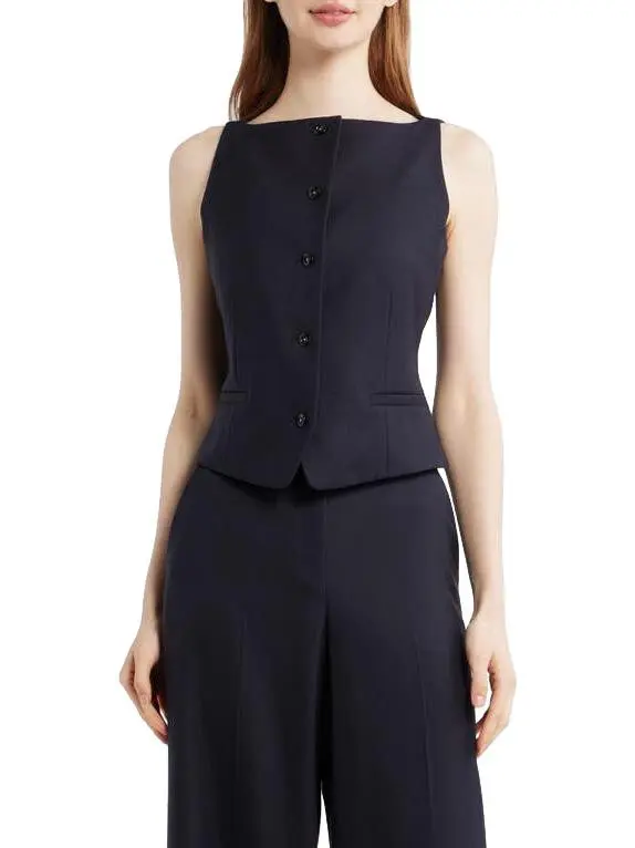 Theory Boatneck Vest - Dark Navy